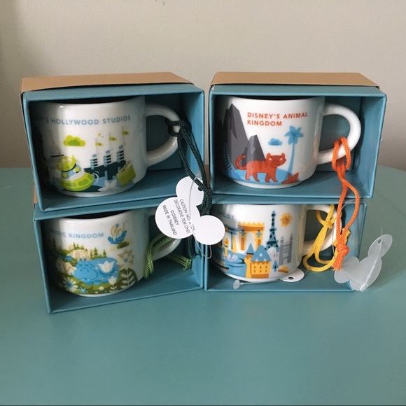 Starbucks | Other | Set Of 4 Disney Starbucks You Are Here Mini Mugs ...